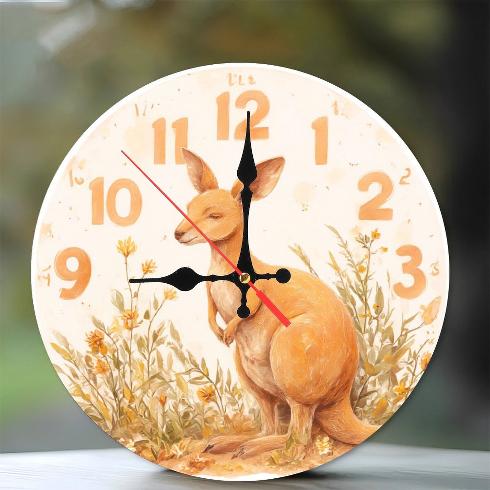 Cute Kangaroo Wall Clock Home Decor Adorable Animal Clock 10-Inch ...