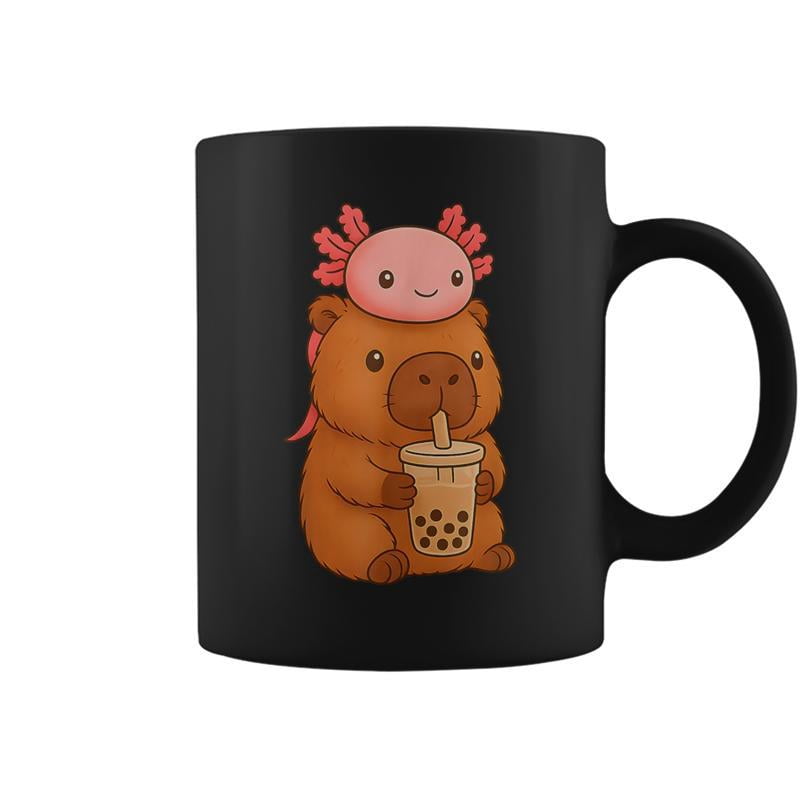 Cute Kawaii Bubble Tea Axolotl Capybara Coffee Mugs - Walmart.com
