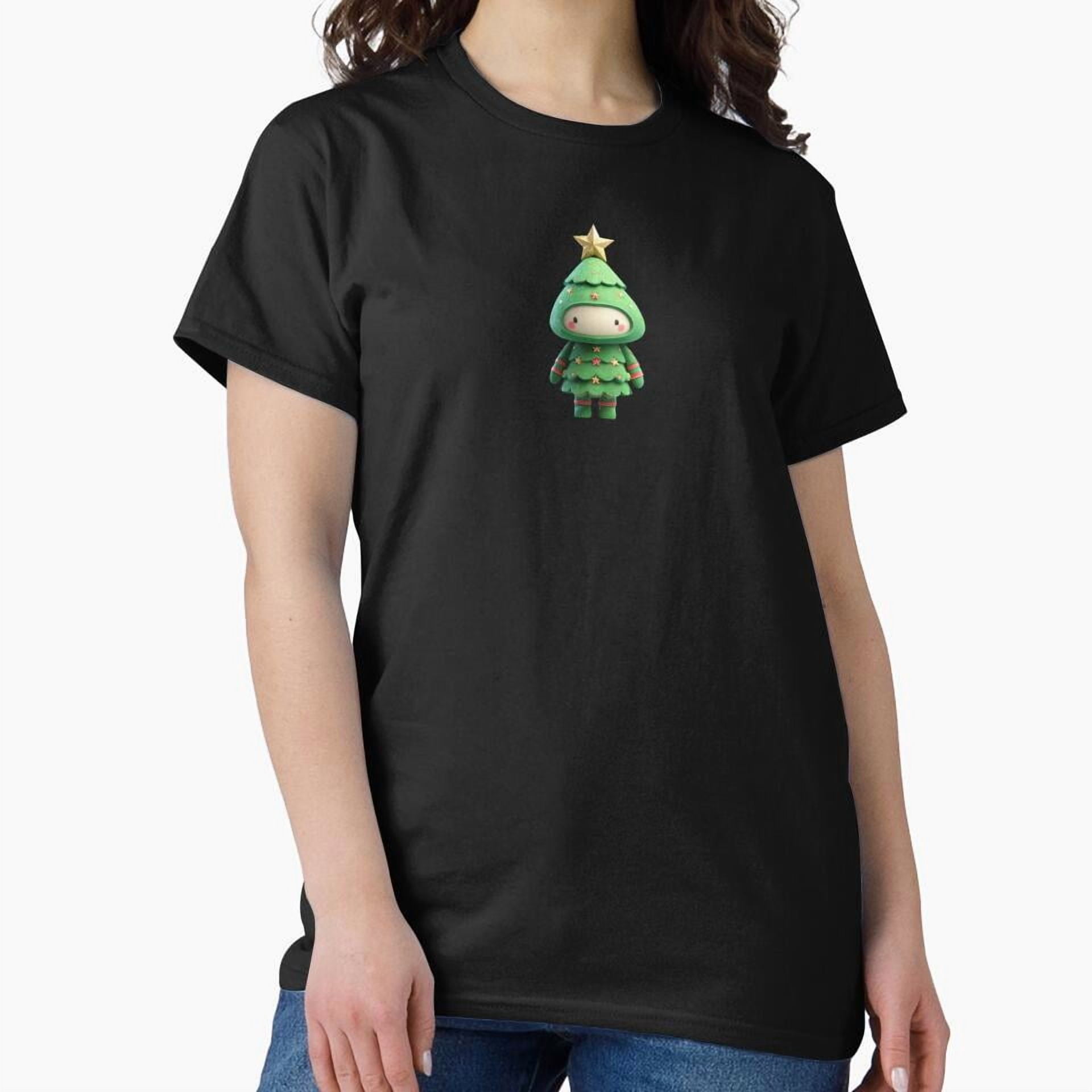 Cute Kawaii Christmas Tree With A Happy Face Funny Cartoon Holiday ...