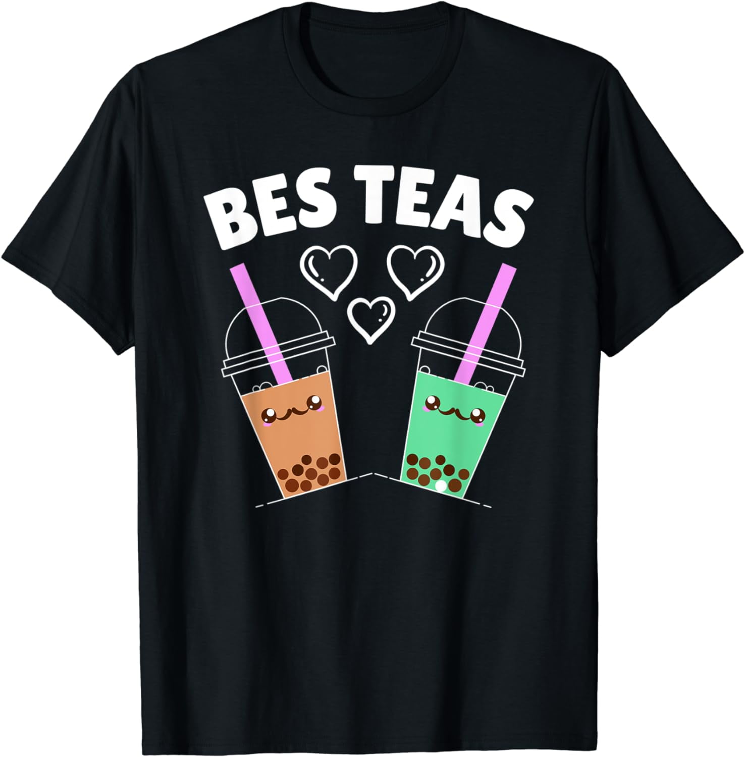 Cute Kawaii Couple Bubble Boba Milk Tea Bes Teas Kawaii Boba Drinks T ...