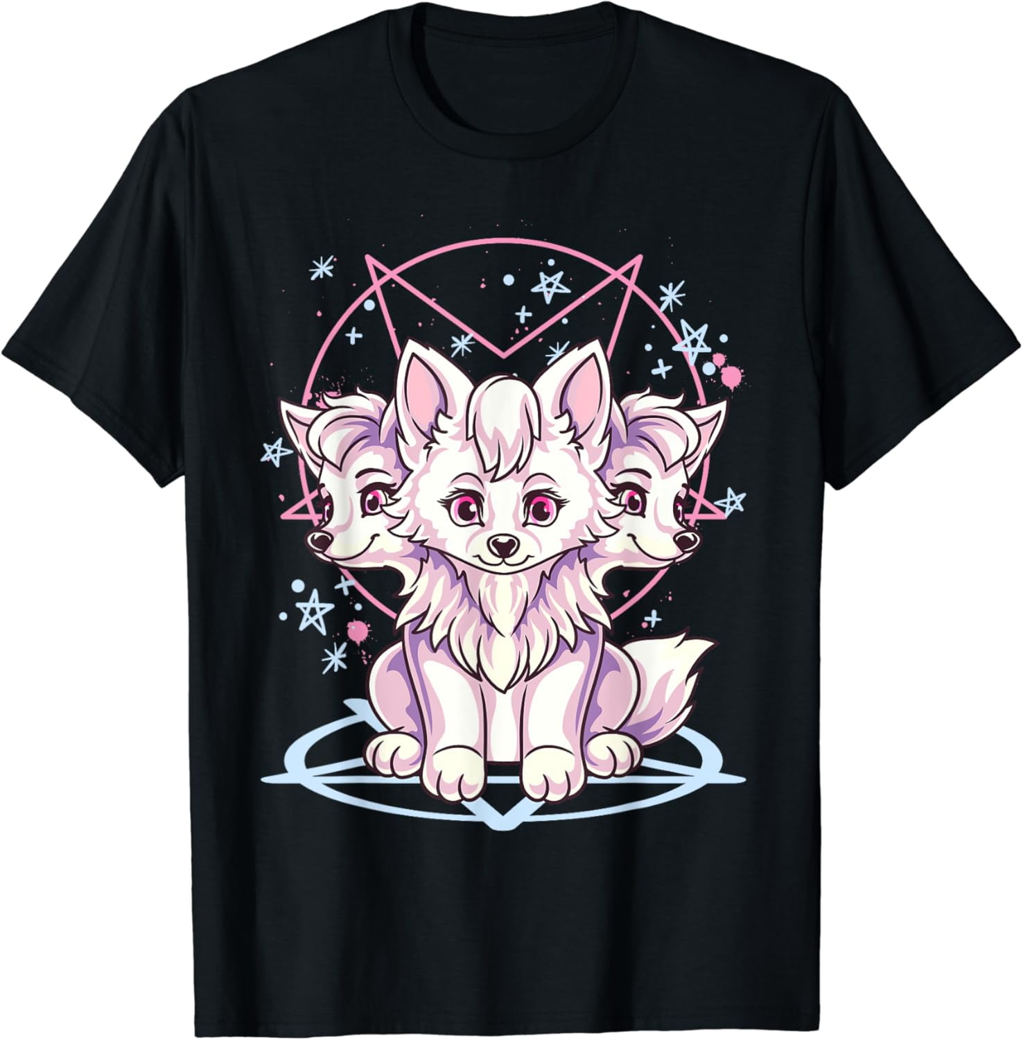 Cute Kawaii Creepy Pastel Goth 3 Headed Cerberus Dog Anime T-Shirt ...