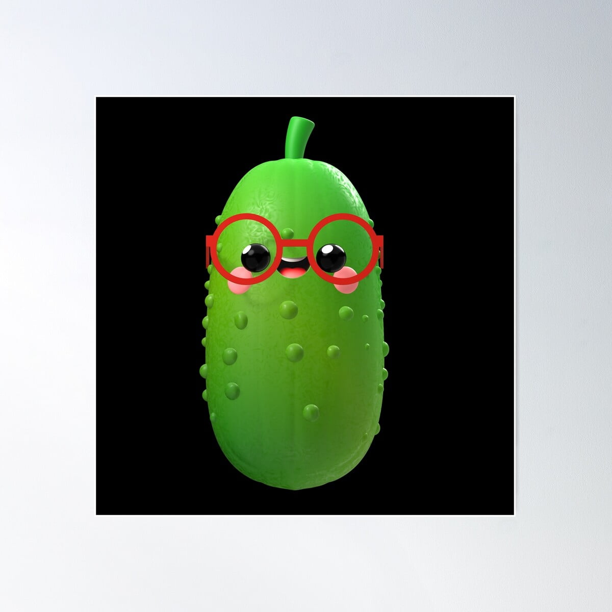 Cute Kawaii Cucumber – Fun Baby Veggie Character With Big Eyes Poster ...