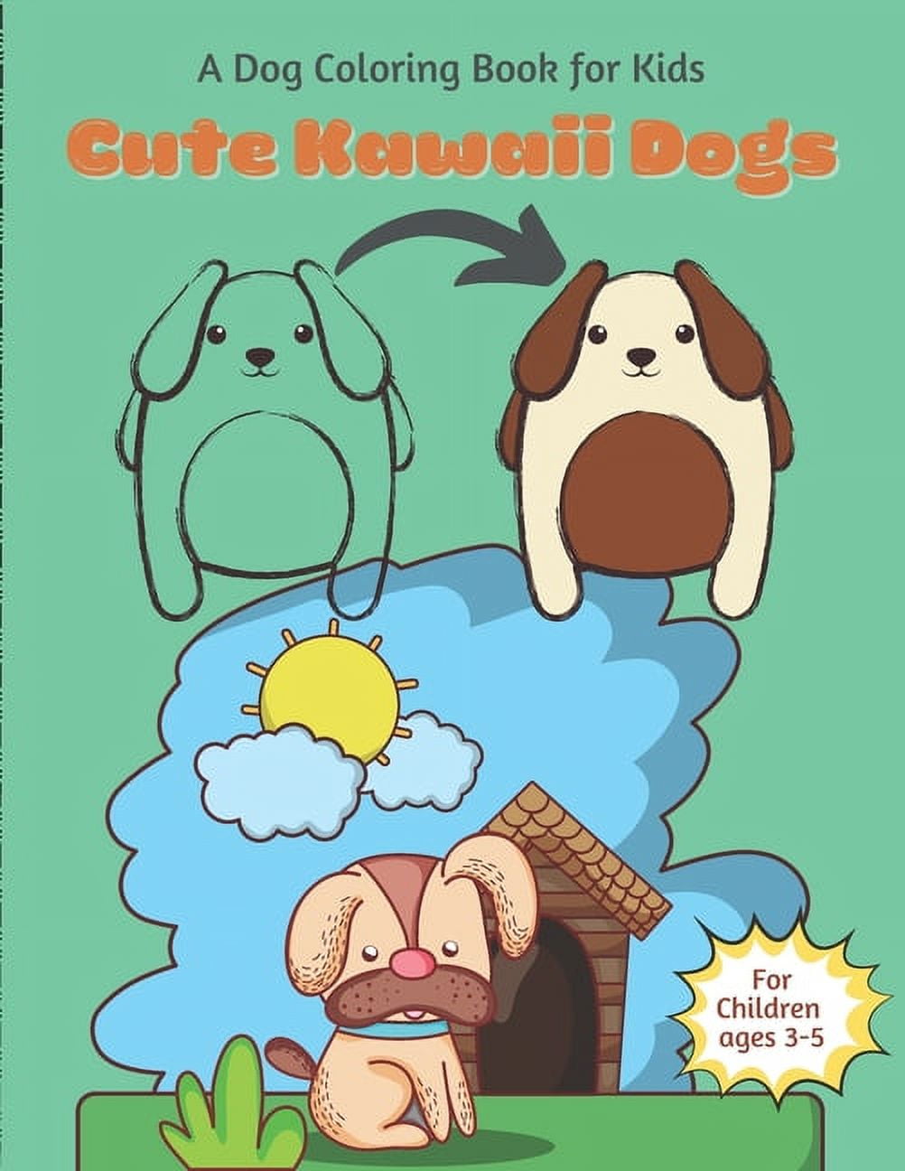 Cute Kawaii Dog Coloring book for Children: A Dog coloring book for ...
