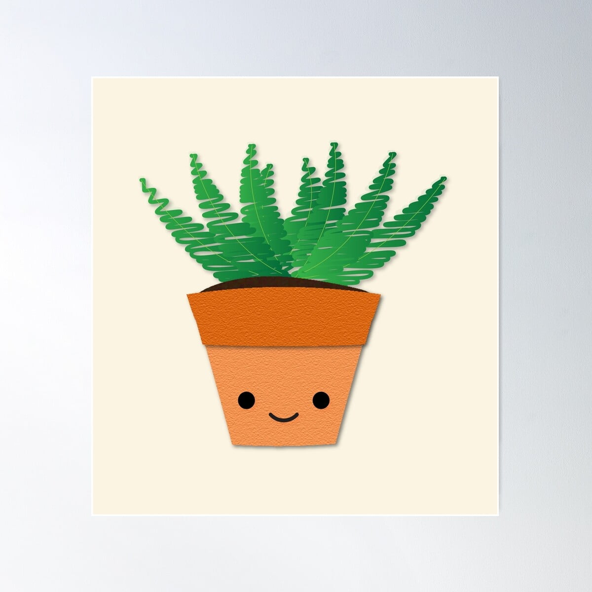 Cute Kawaii Fern Poster Wall Art, Modern Wall Decor For Living Room ...
