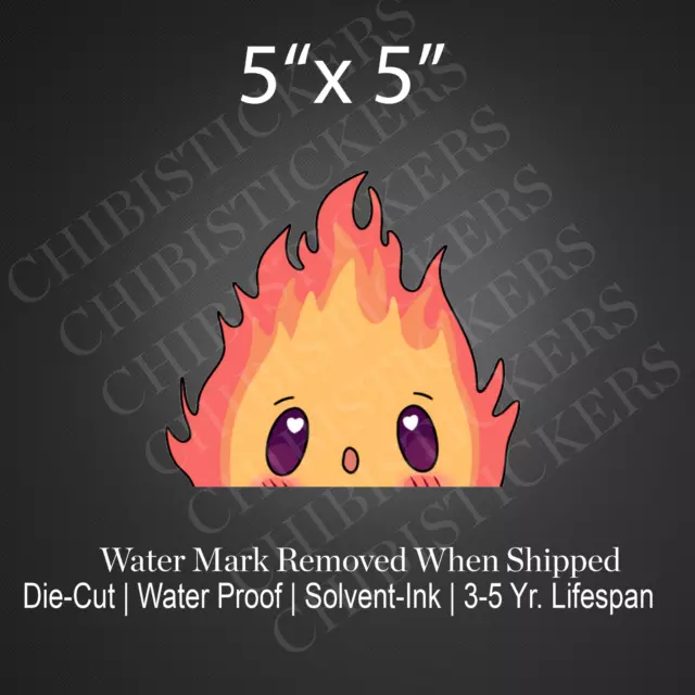 Cute Kawaii Flame Calcifer Anime Sticker Vinyl Sticker Waterproof Phone ...
