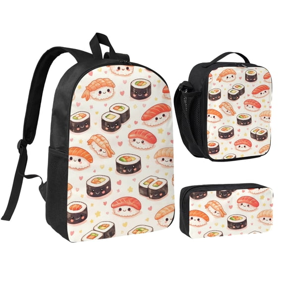 Cute Kawaii Food Sushi Backpack Set 3pc Including Backpack, Lunch Bag ...