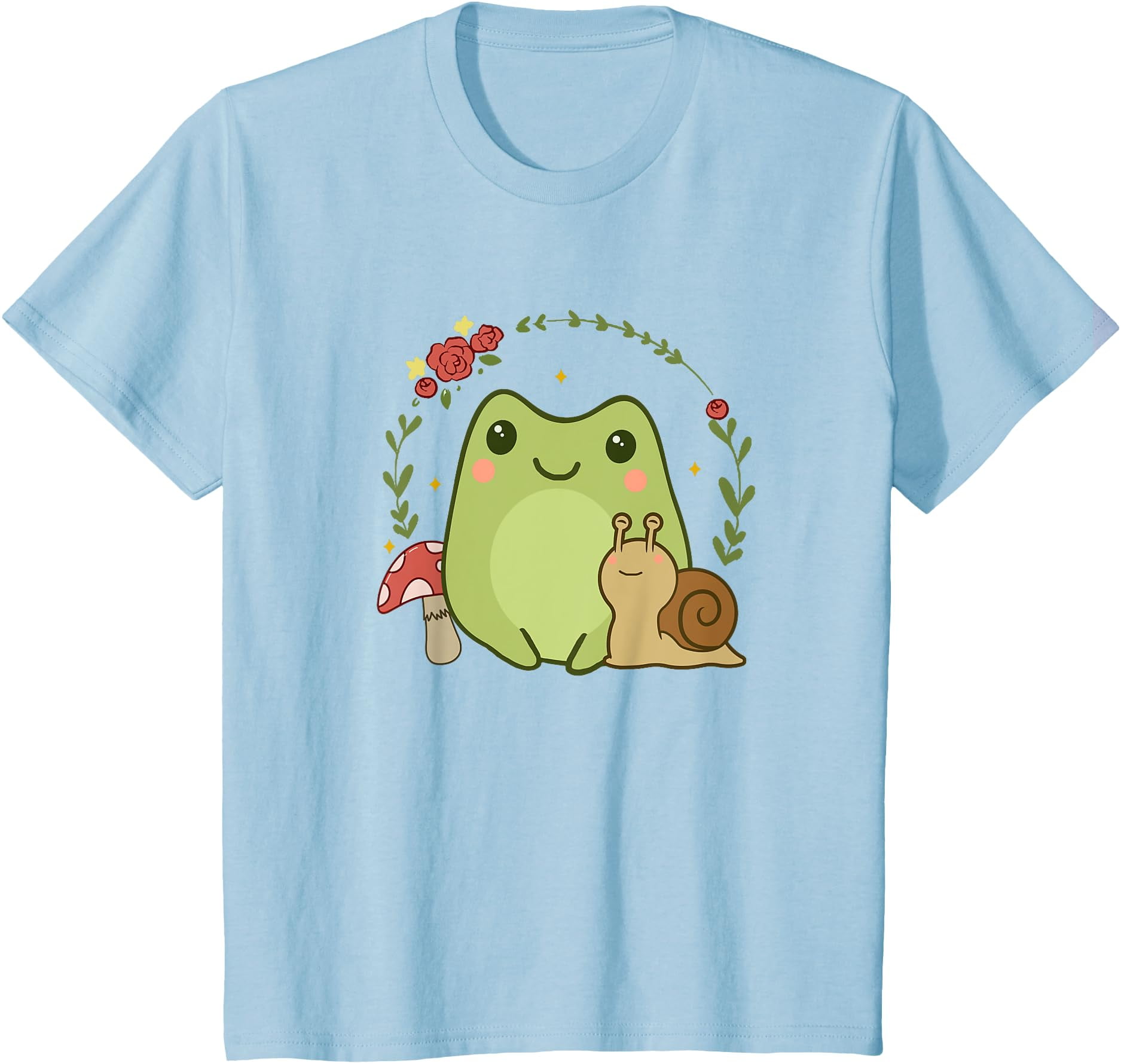 Cute Kawaii Frog and Snail Mushroom Cottagecore Aesthetic Youth Toddler ...