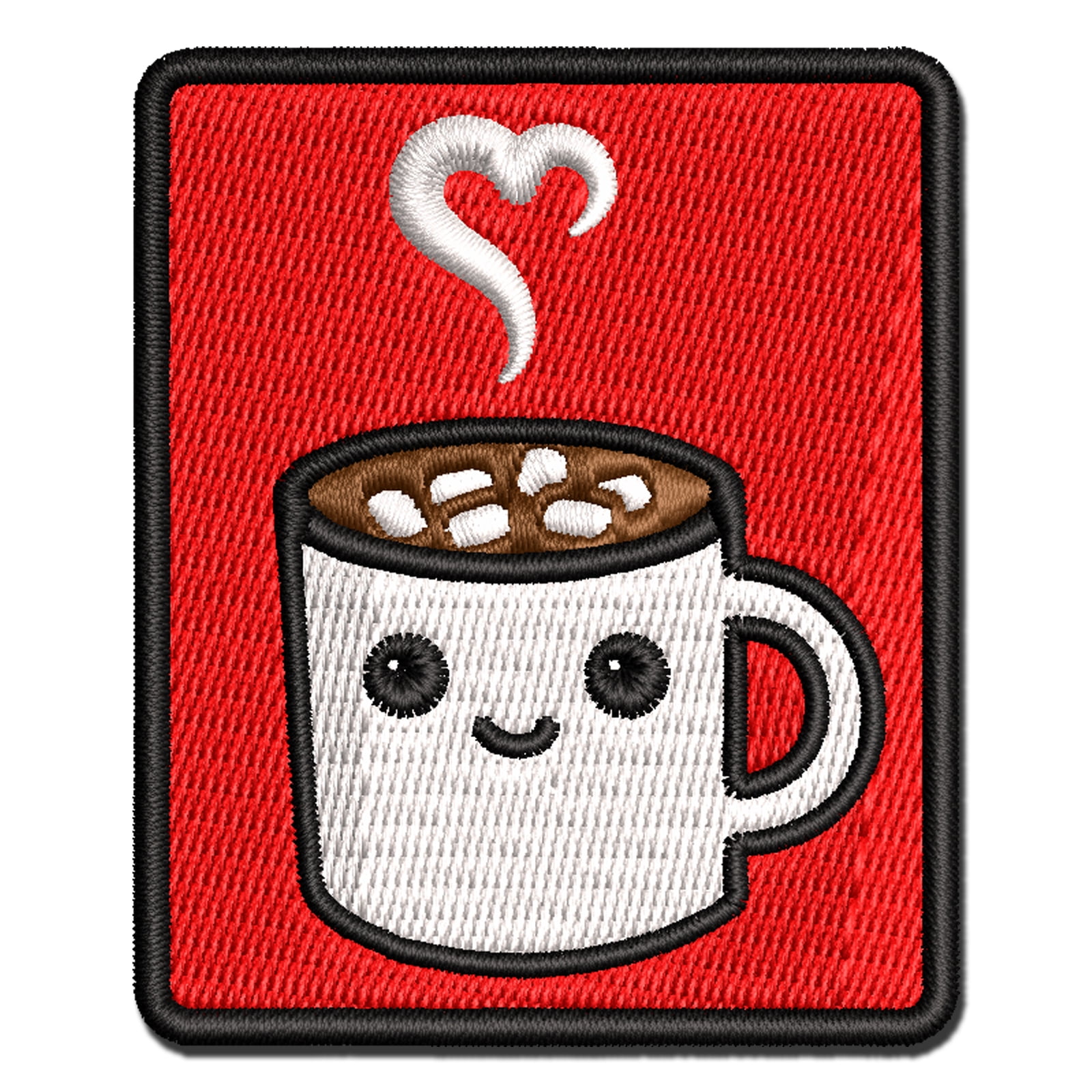 Cute Kawaii Hot Chocolate Applique Multi-Color Embroidered Hook & Loop ...