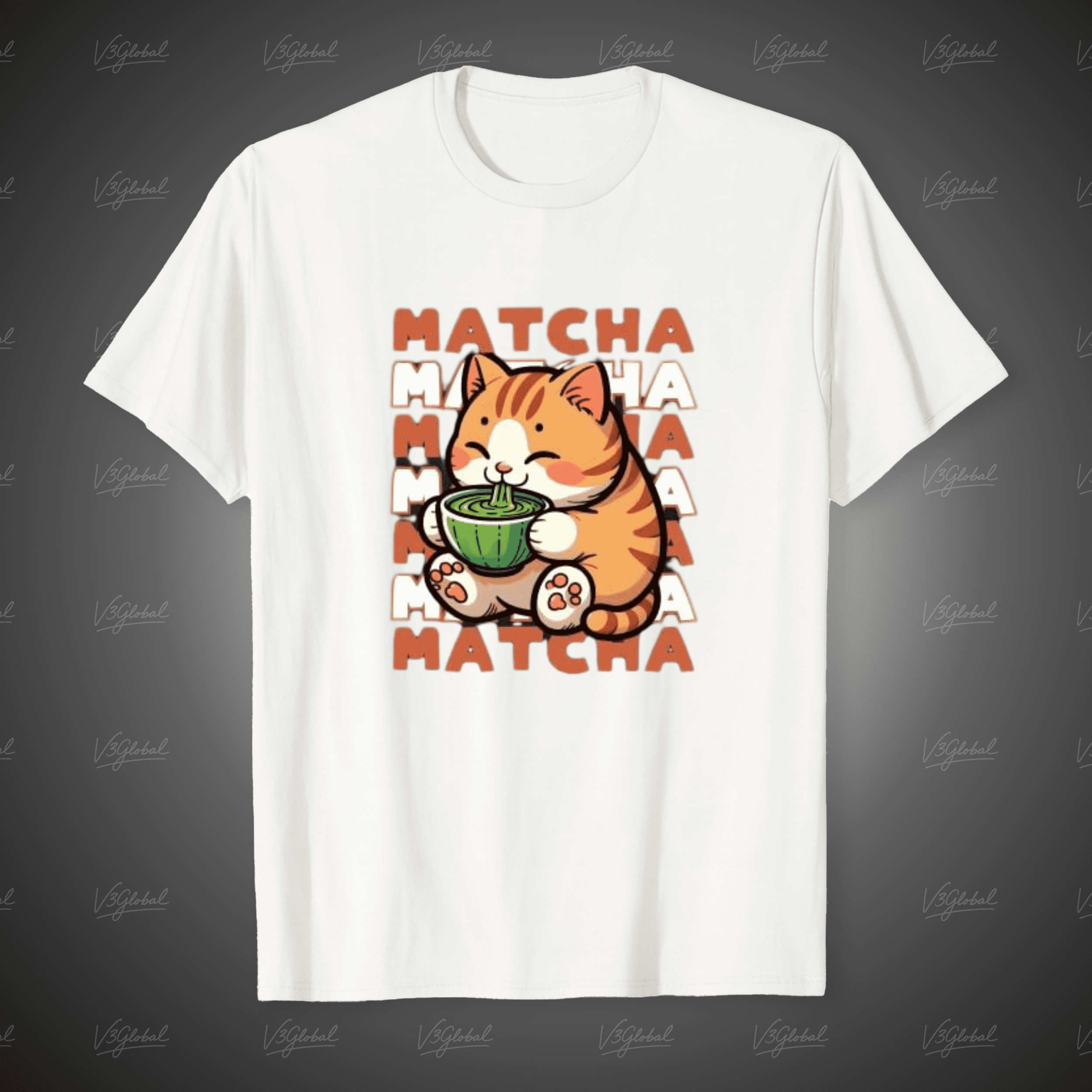 Cute Kawaii Japanese Matcha cat with Green Tea for Feline & Cat Lovers ...
