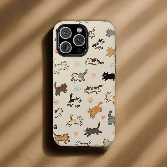 Cute Kawaii Kitten Cat Aesthetic Design Phone Case for iPhone 11 12 13 ...