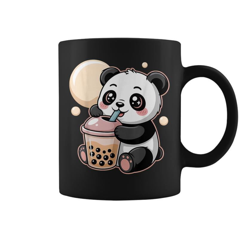 Cute Kawaii Panda Drinking Boba Bubble Tea Aesthetic Coffee Mug ...