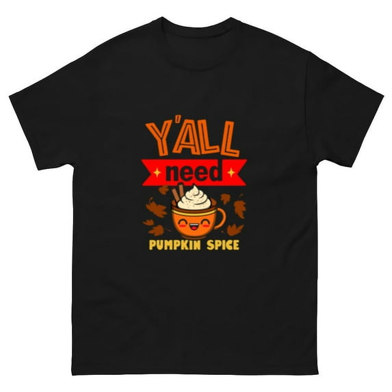 Cute Kawaii Pumpkin Spice Meme Yall Funny Autumn Slogan Unisex T-Shirt ...