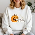 Cute Kawaii Pumpkin and Happy Ghosts Ghostly Halloween Simple Art ...