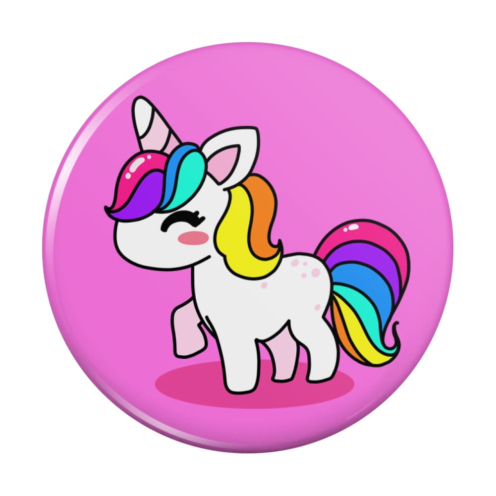 Cute Kawaii Rainbow Unicorn Chibi Kitchen Refrigerator Locker Button ...