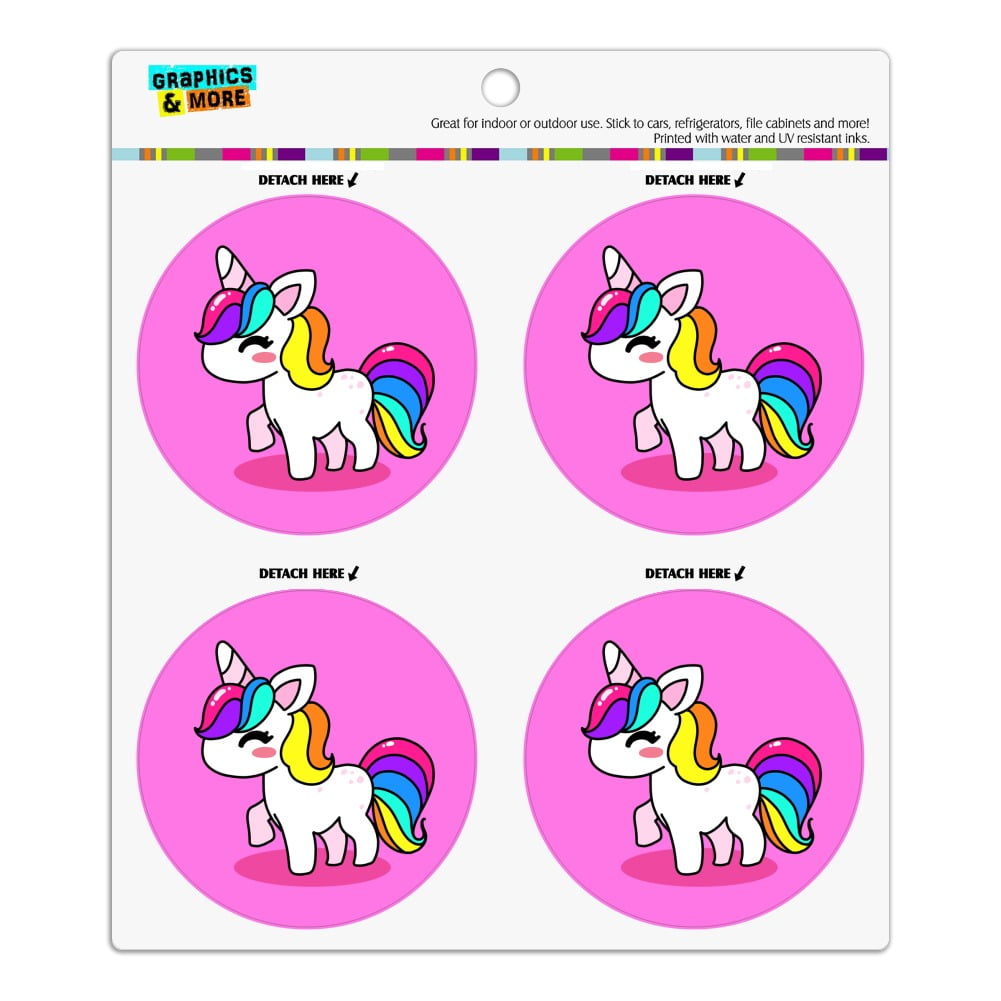 Cute Kawaii Rainbow Unicorn Chibi Refrigerator Fridge Locker Vinyl ...