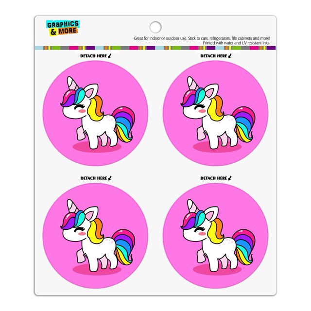 Cute Kawaii Rainbow Unicorn Chibi Refrigerator Fridge Locker Vinyl ...