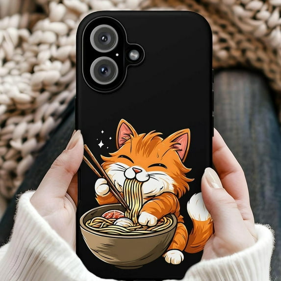 Cute Kawaii Ramen Cat Noodle Lover Phone Case with iPhone 17 to 11 Pro ...
