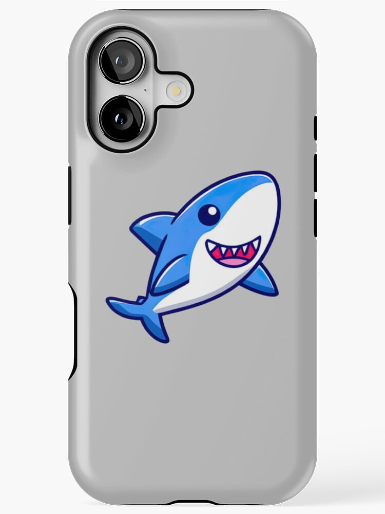 Cute Kawaii Shark Cartoon Ocean Animal Art iPhone Case 17 16 15 14 13 ...