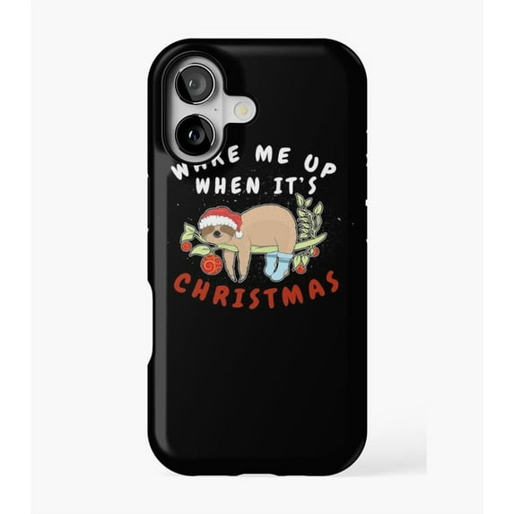 Cute Kawaii Sloth Wake Me Up For Christmas Protective Case for iPhone ...