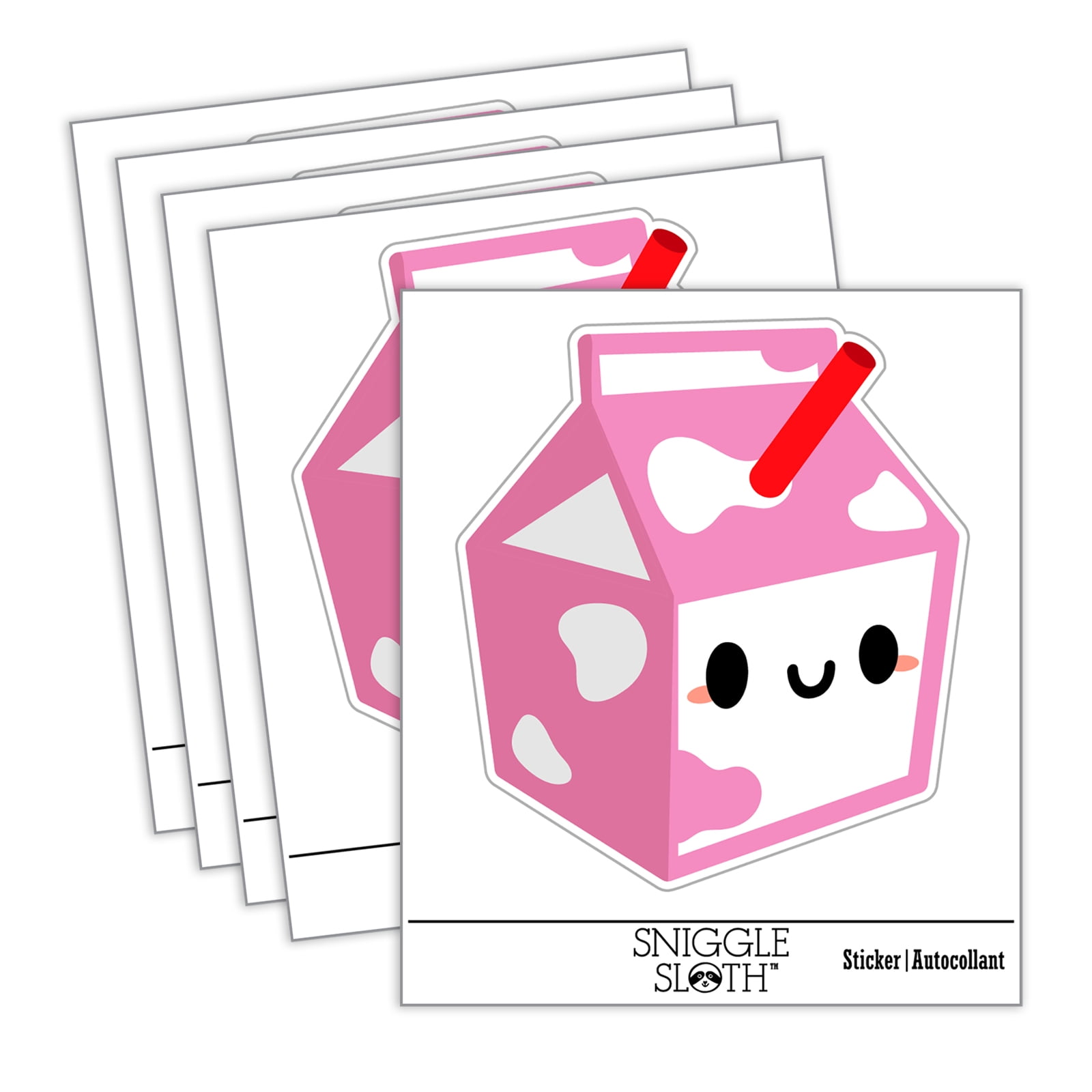 Cute Kawaii Strawberry Milk Carton Car Window Bumper Water Bottle Phone ...