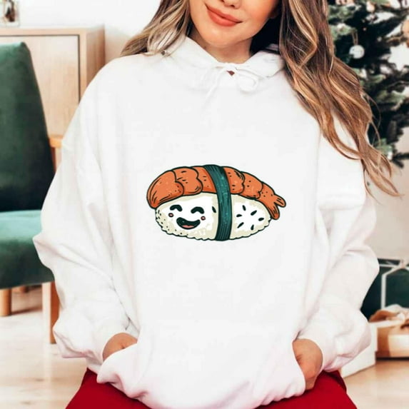 Cute Kawaii Sushi Japanese Food Lover Fun Graphic Unisex Hoodie up to ...