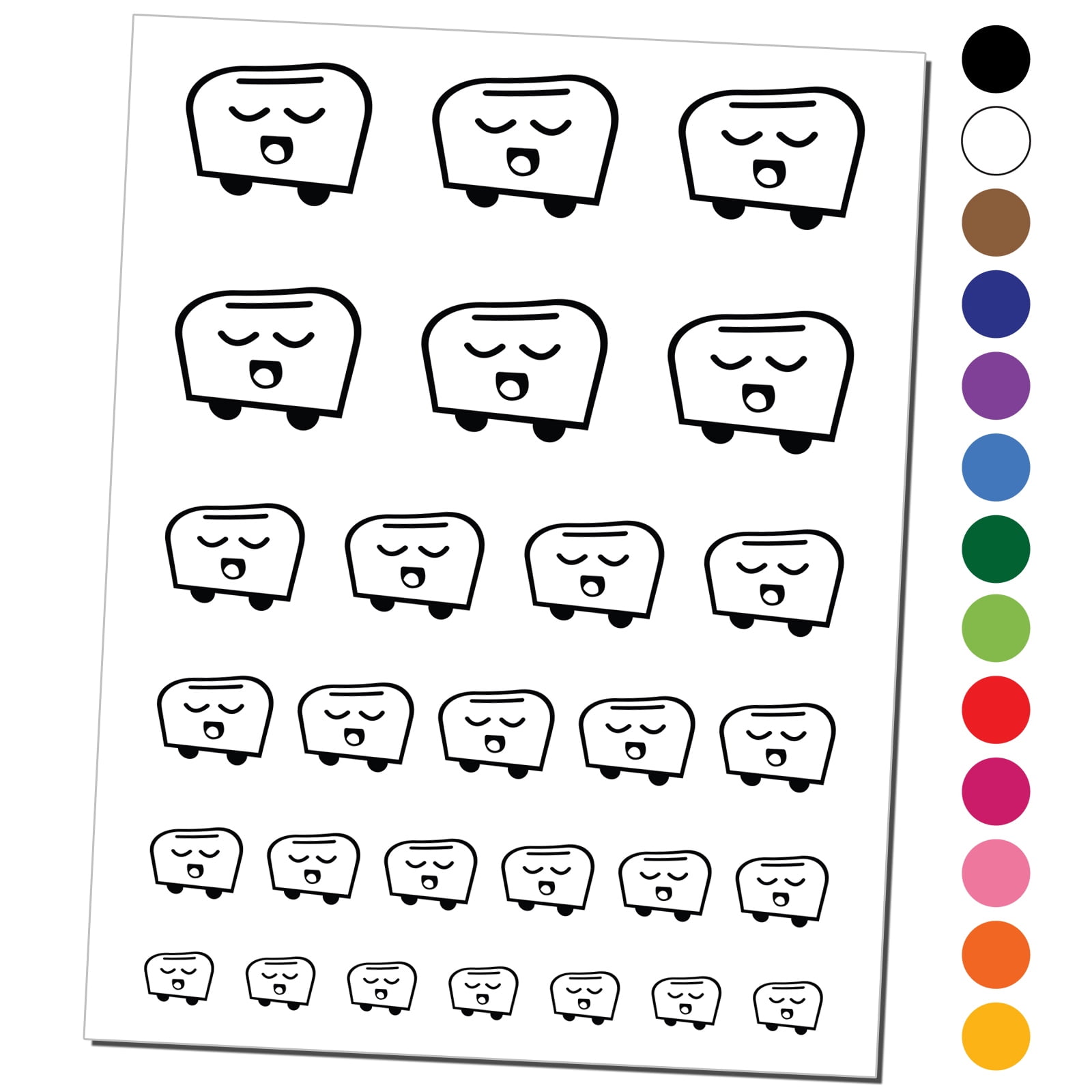 Cute Kawaii Toaster Water Resistant Temporary Tattoo Set Fake Body Art ...