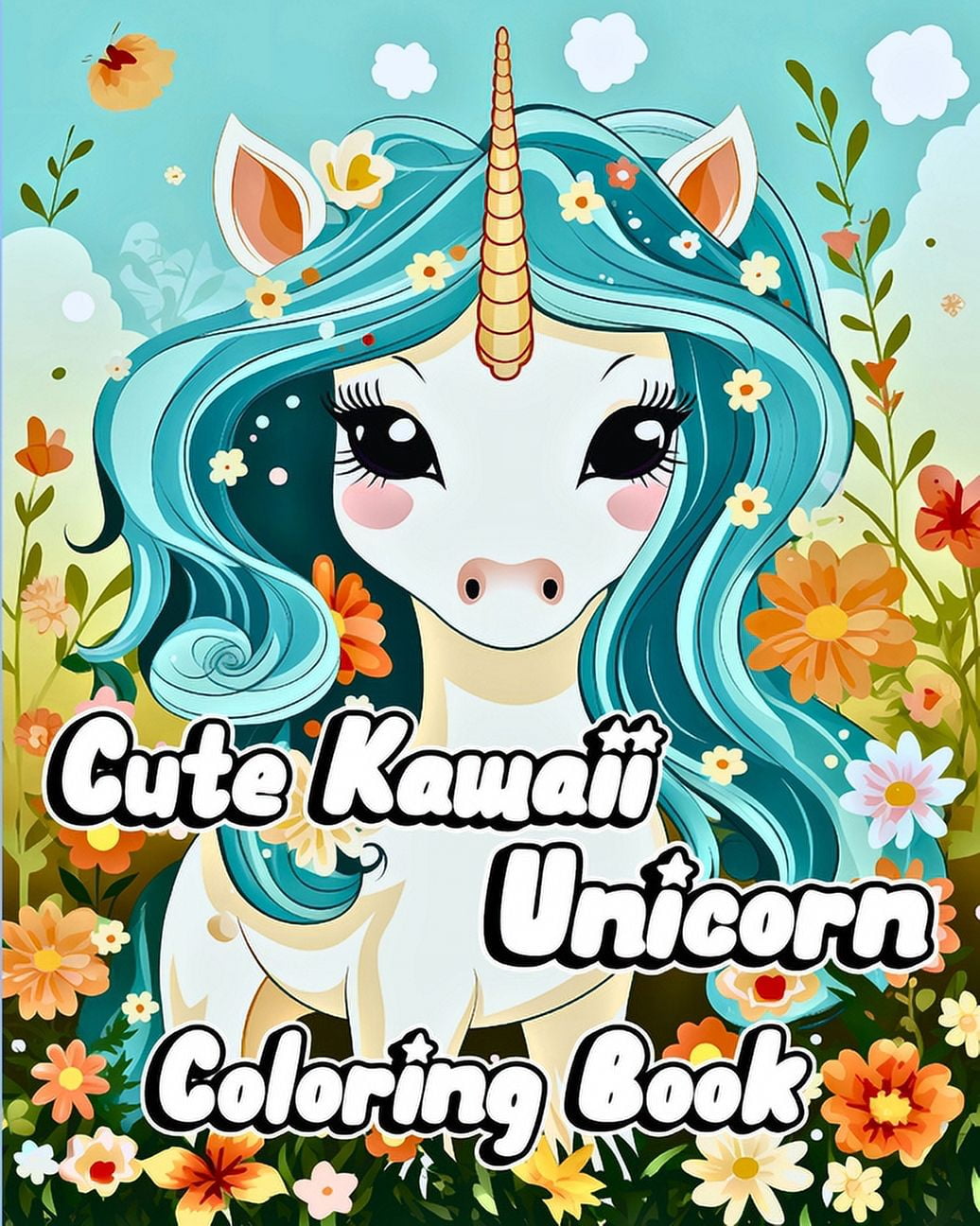 Cute Kawaii Unicorn Coloring book: Magical and Beautiful Unicorn ...
