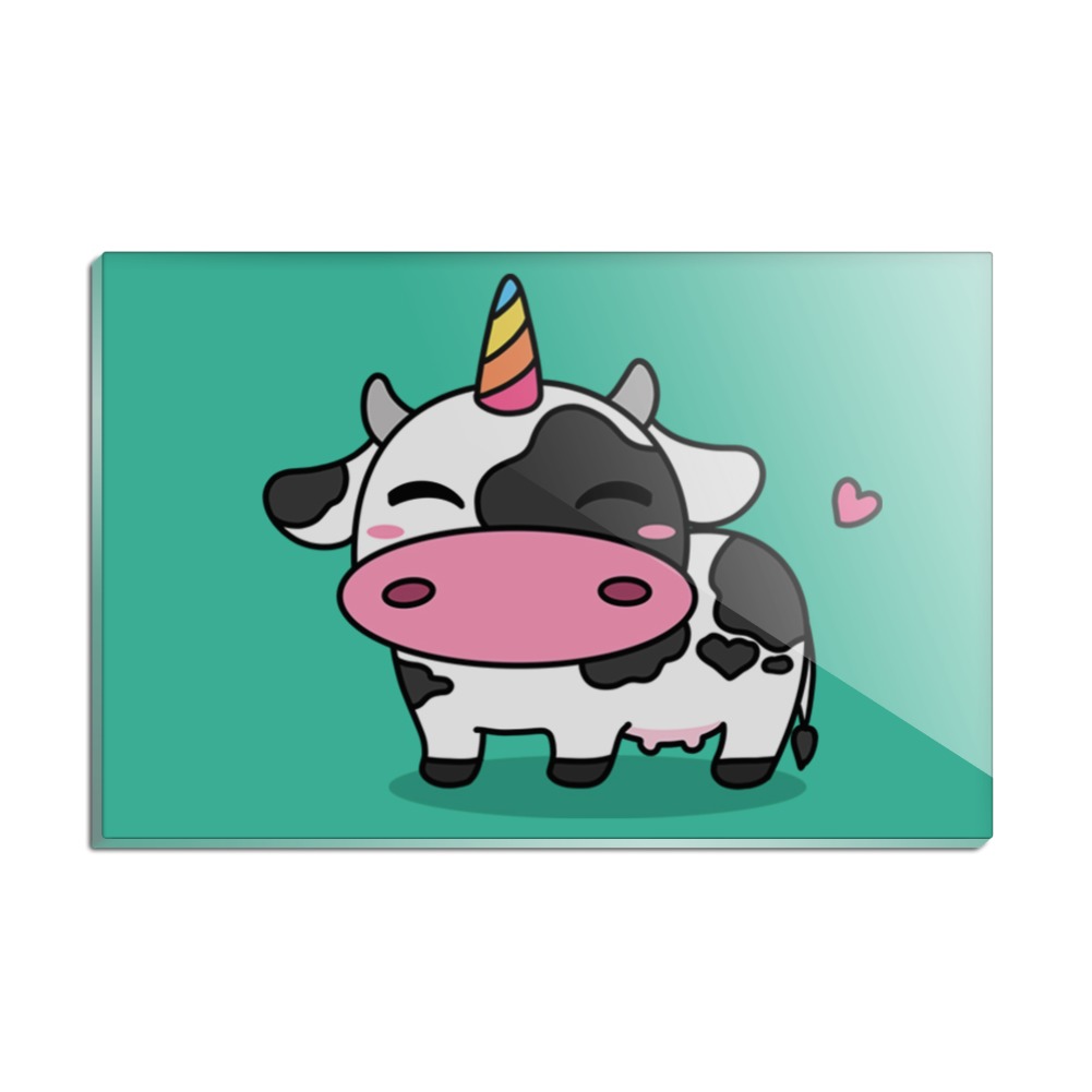 Cute Kawaii Unicorn Cow Rectangle Acrylic Fridge Refrigerator Magnet ...