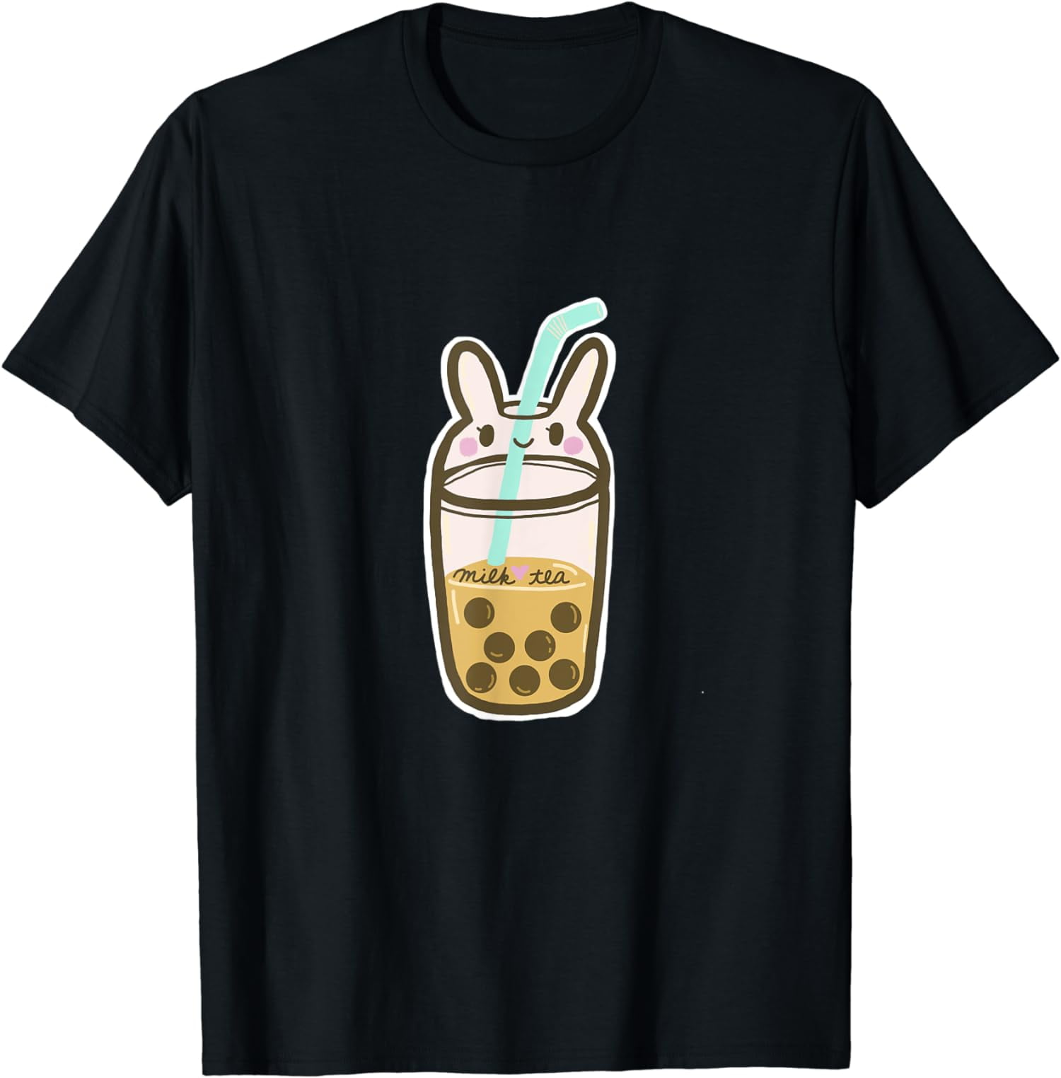 Cute Kawaii Yummy Boba Milk Tea Bubble Tea Bunny Graphic T-Shirt ...