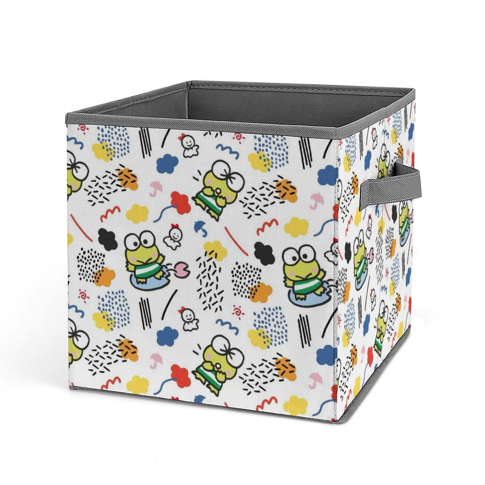 Cute Keroppi Capacity Collapsible Storage Bin, Anime Cartoon Foldable ...