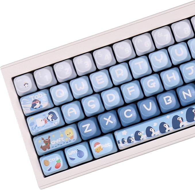 Cute Keycaps, PBT Blue Keycaps, Moa Profile Keycap, Round Kawaii ...