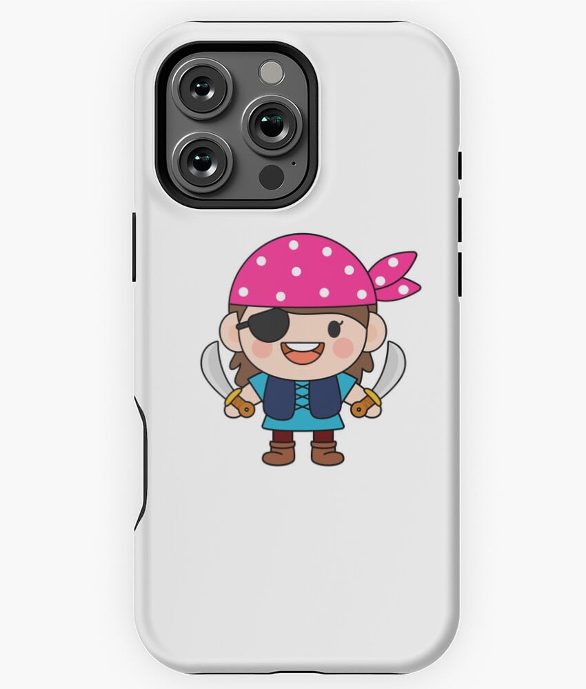Cute Kid Pirate Captain Girl Costume Phone Case for iPhone 16 15 14 13 ...