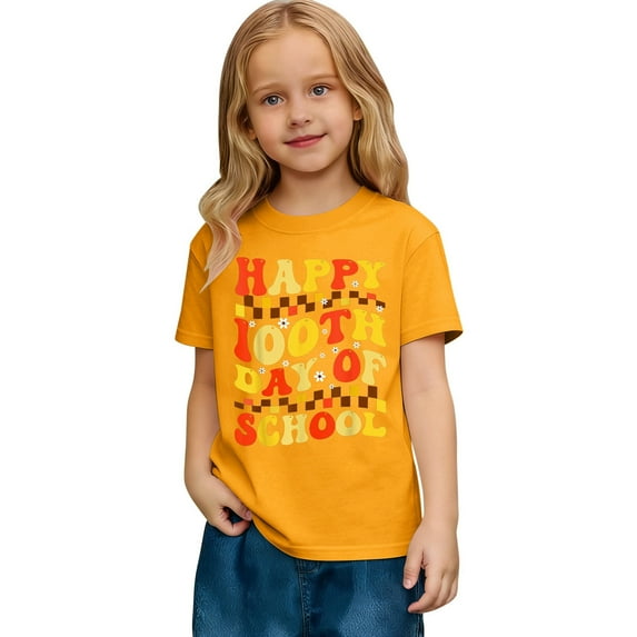 Cute Kids Graphic Tee Girls First Day Of School Short Sleeve T Shirt ...