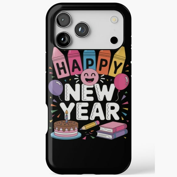 Cute Kids Happy New Year Celebration iPhone Case 17 to 11 Pro Max ...
