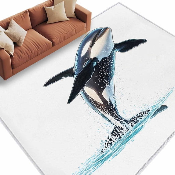 Cute Killer Whale Large Area Rugs for Bedroom Living Room, Soft Non ...