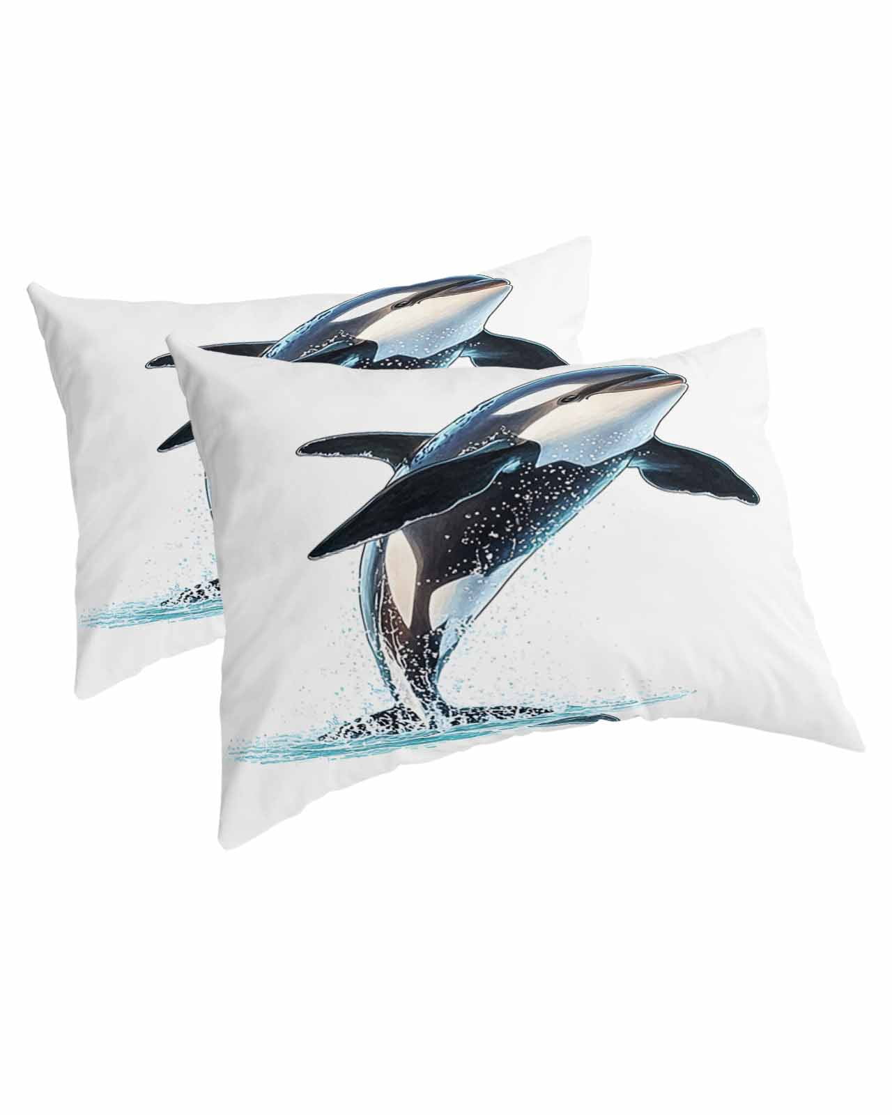 Cute Killer Whale Pillow Covers King Size 2 Pack, Orca Animal Ocean ...