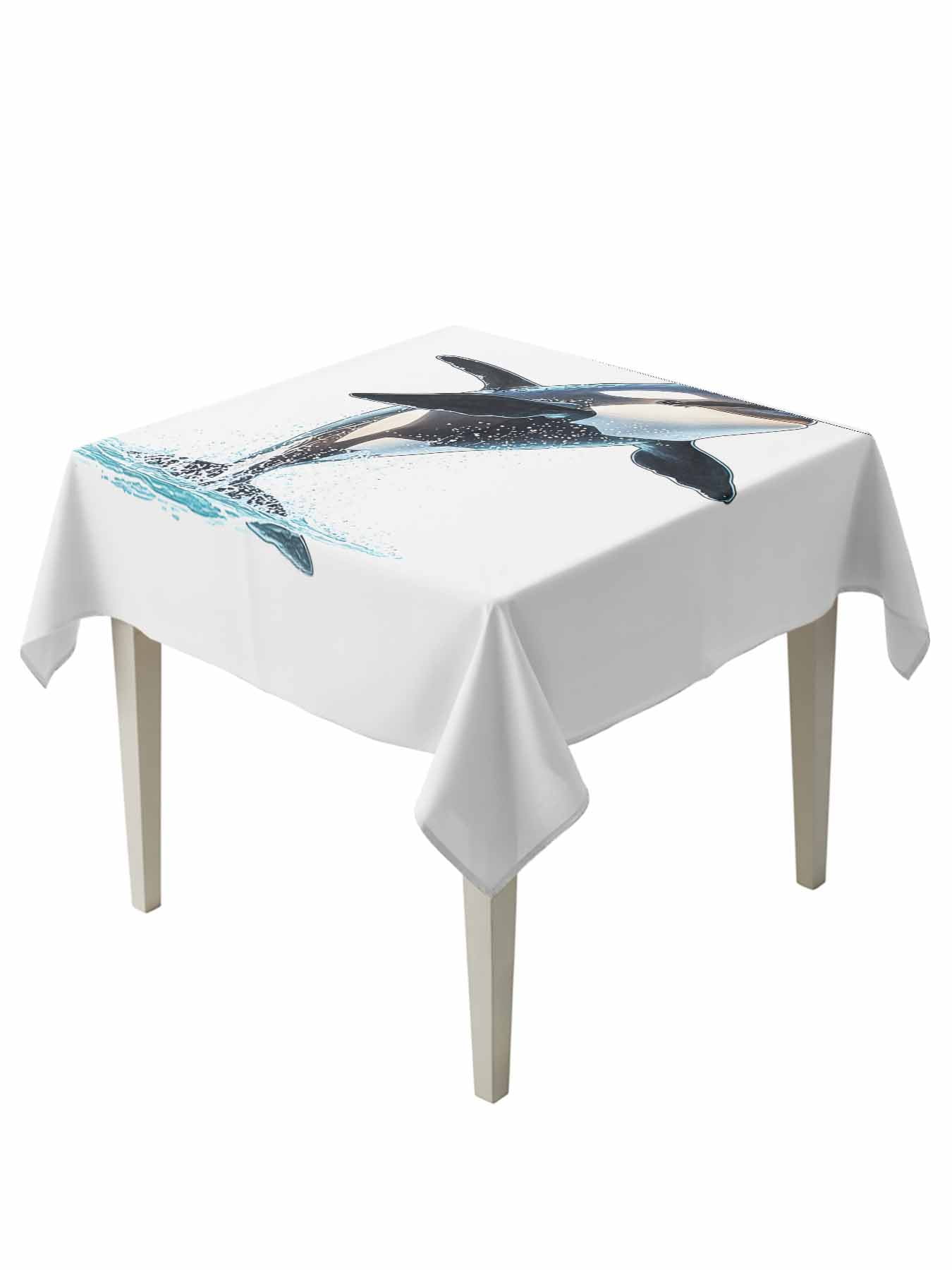 Cute Killer Whale Table Cloth, Orca Animal Ocean Retro Artwork ...
