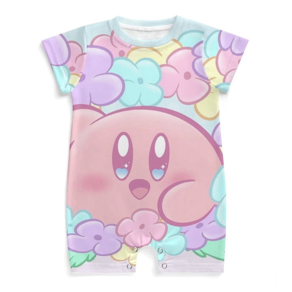 Cute Kirby Game Baby One-Piece Rompers Summer Short Sleeve Outfit ...