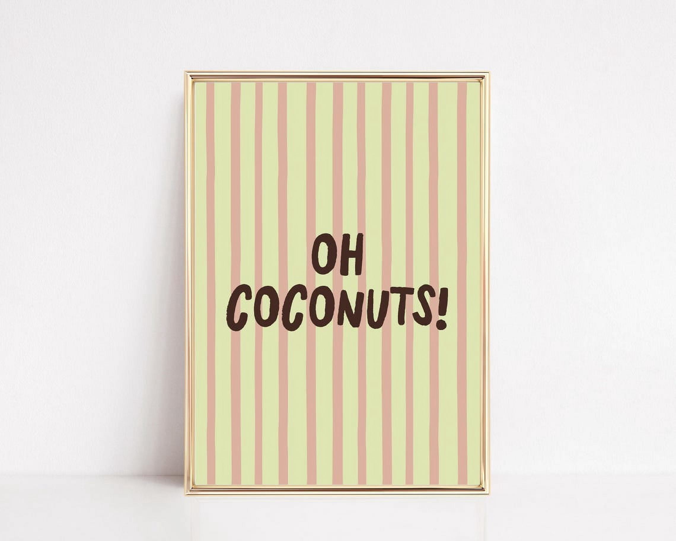 Cute Kitchen Print Summer Wall Art Oh Coconuts Kitchen Wall Art Kitchen ...