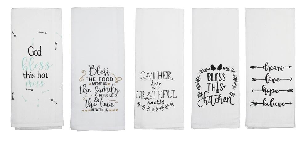 Cute Kitchen Towels Fun Dish Towels with Faith Blessed Theme ...