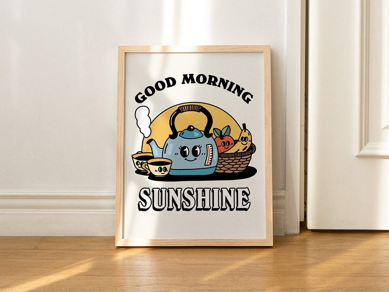 Cute Kitchen Wall Print, good morning sunshing, Retro Food Wall Decor ...