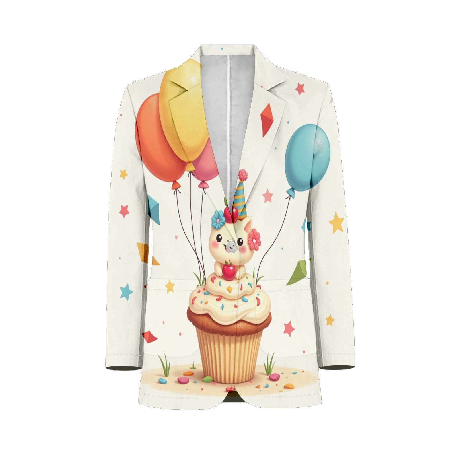 Cute Kitten Birthday Cupcake Balloons Celebration Customized Men's ...