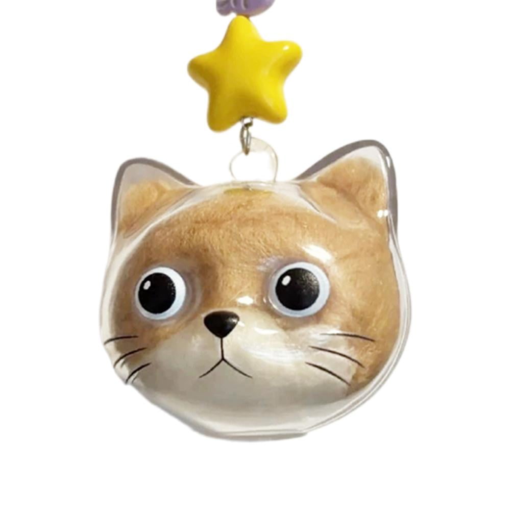 Cute Kitten Cat Fur Pendant – Mini Cat Fur Storage Box Keychain ...