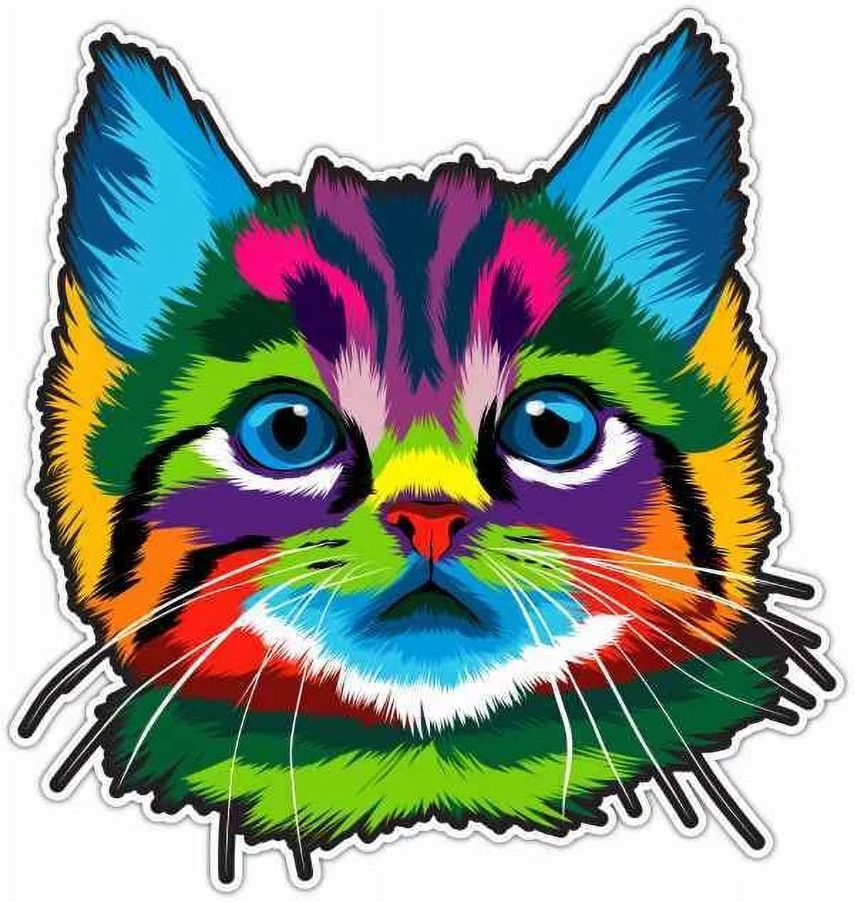 Cute Kitten Cat Painted Colorful Pet Car Stickerphone Decal Water ...