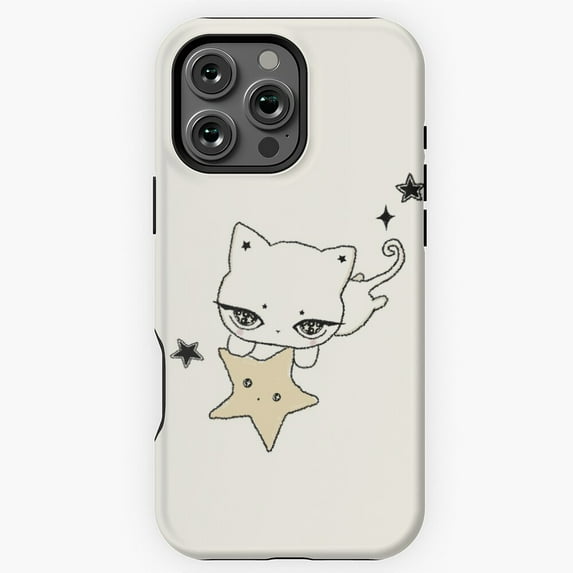 Cute Kitten Holding Star Phone Case for iPhone 16 15 14 13 12 11 Pro ...