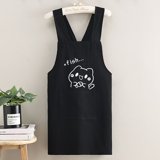 Cute Kitten Pattern Pleated Cross-Strap Apron Set for Family Cooking ...