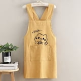 Cute Kitten Pattern Pleated Cross-Strap Apron Set for Family Cooking ...