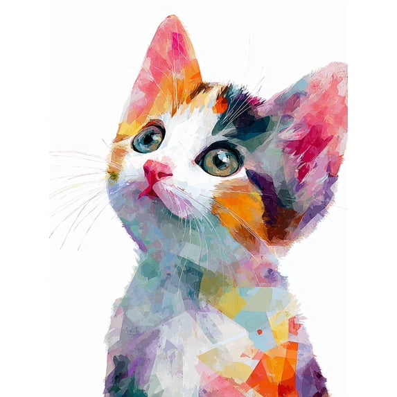 Cute Kitten Portrait Canvas Print Wall Art for Living Room Bedroom ...