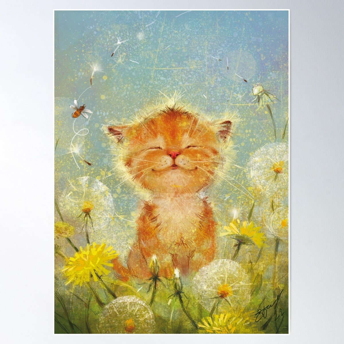 Cute Kitten Poster Wall Art, Modern Wall Decor For Living Room Bedroom ...