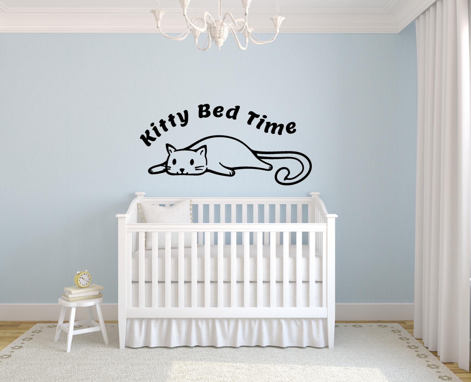 Cute Kitty Bed Time Cat Animal Kitten Meow Cats Wall Sticker Art Decal ...